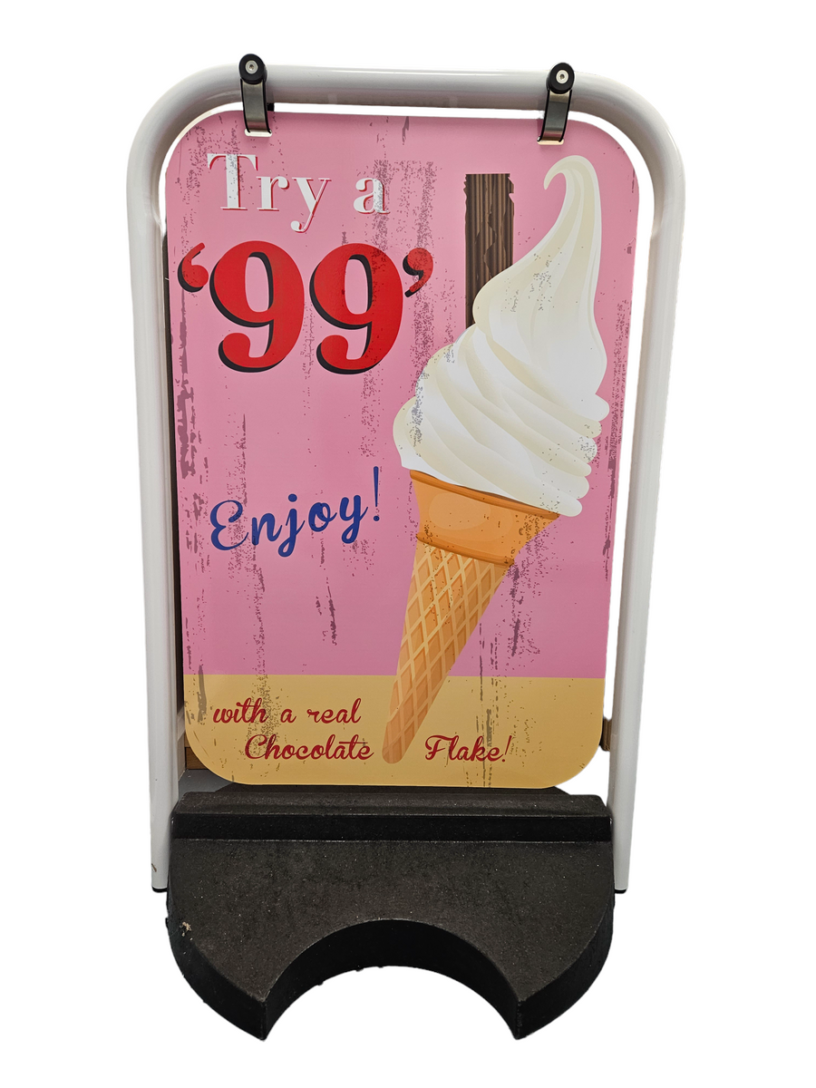 99 Ice Cream Pavement Swing Sign – Pancake King